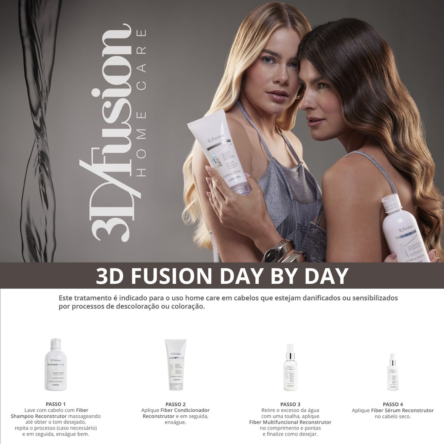Kit Reconstrução 3D Fusion - Shampoo + Máscara + Multifuncional + Sérum ...