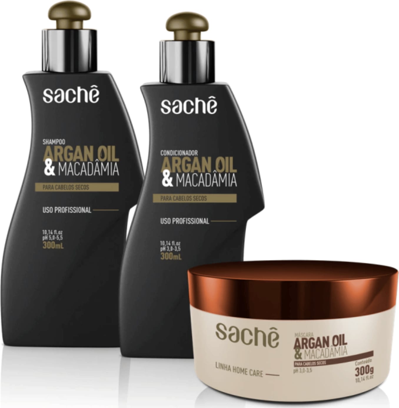 Kit Home Care Argan Oil & Macadâmia Sachê Para Cabelos Secos