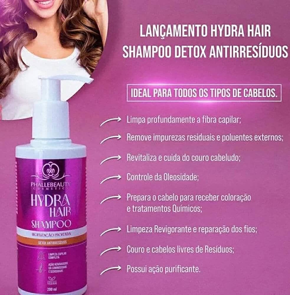 Phállebeauty Hydra Hair - Shampoo Detox Antirresíduos Vegano 200ml