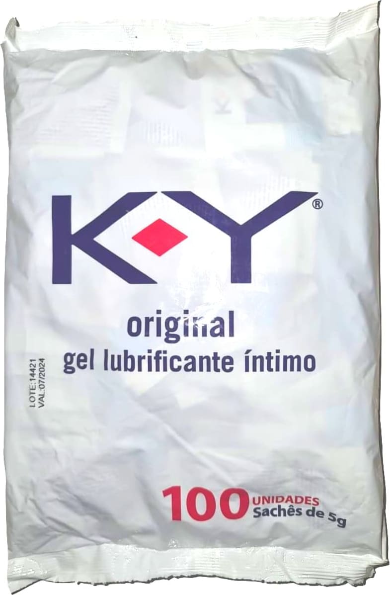 Gel Lubrificante Íntimo K-Y Ky Neutro Base de Água 5g - 100 Sachês