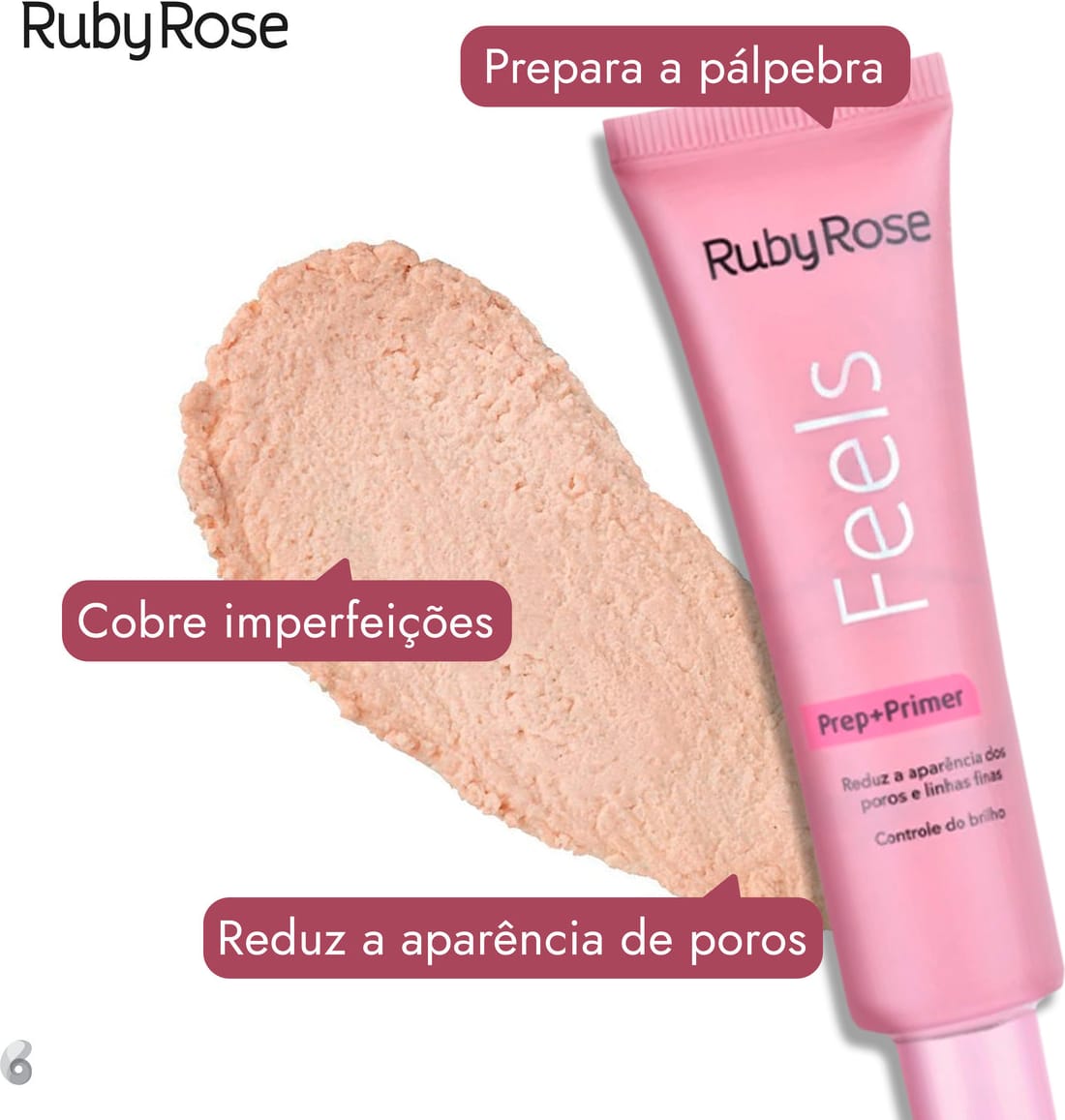 Primer para Olhos Ruby Rose Feels Prep+Primer | Beleza na Web