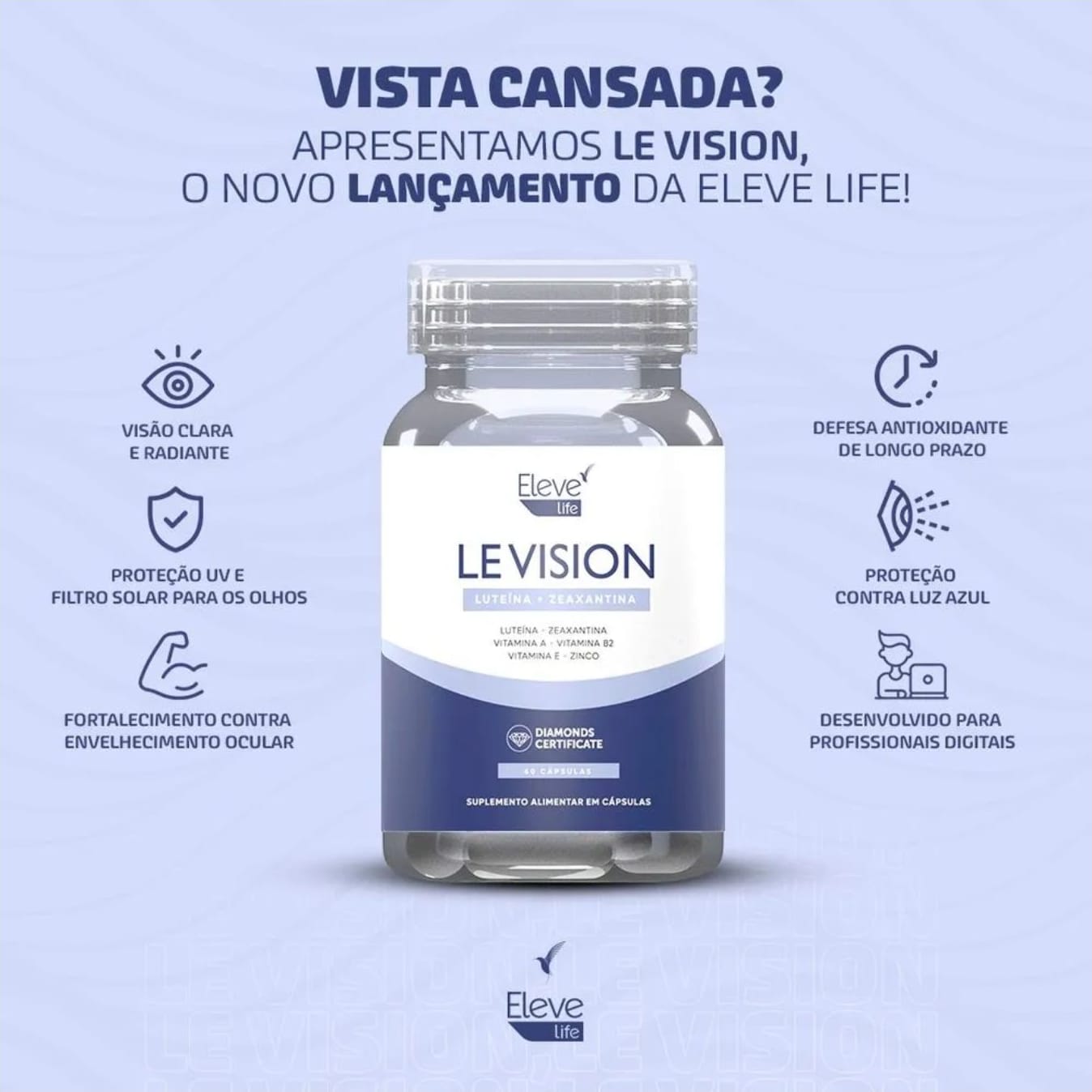 Le Vision - vitaminas para os olhos - 60 dias - 120 cápsulas