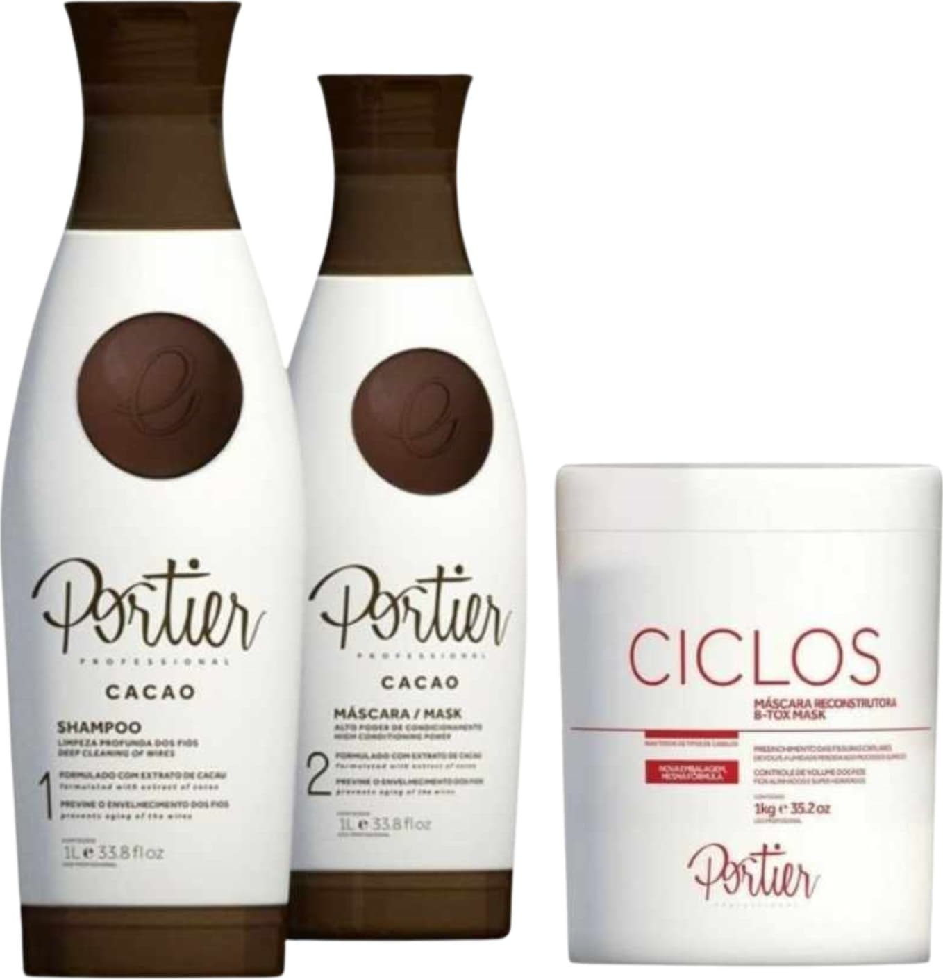 Portier Cacao Escova Progressiva (2 x 1 Litro) + Ciclos B-Tox Máscara ...