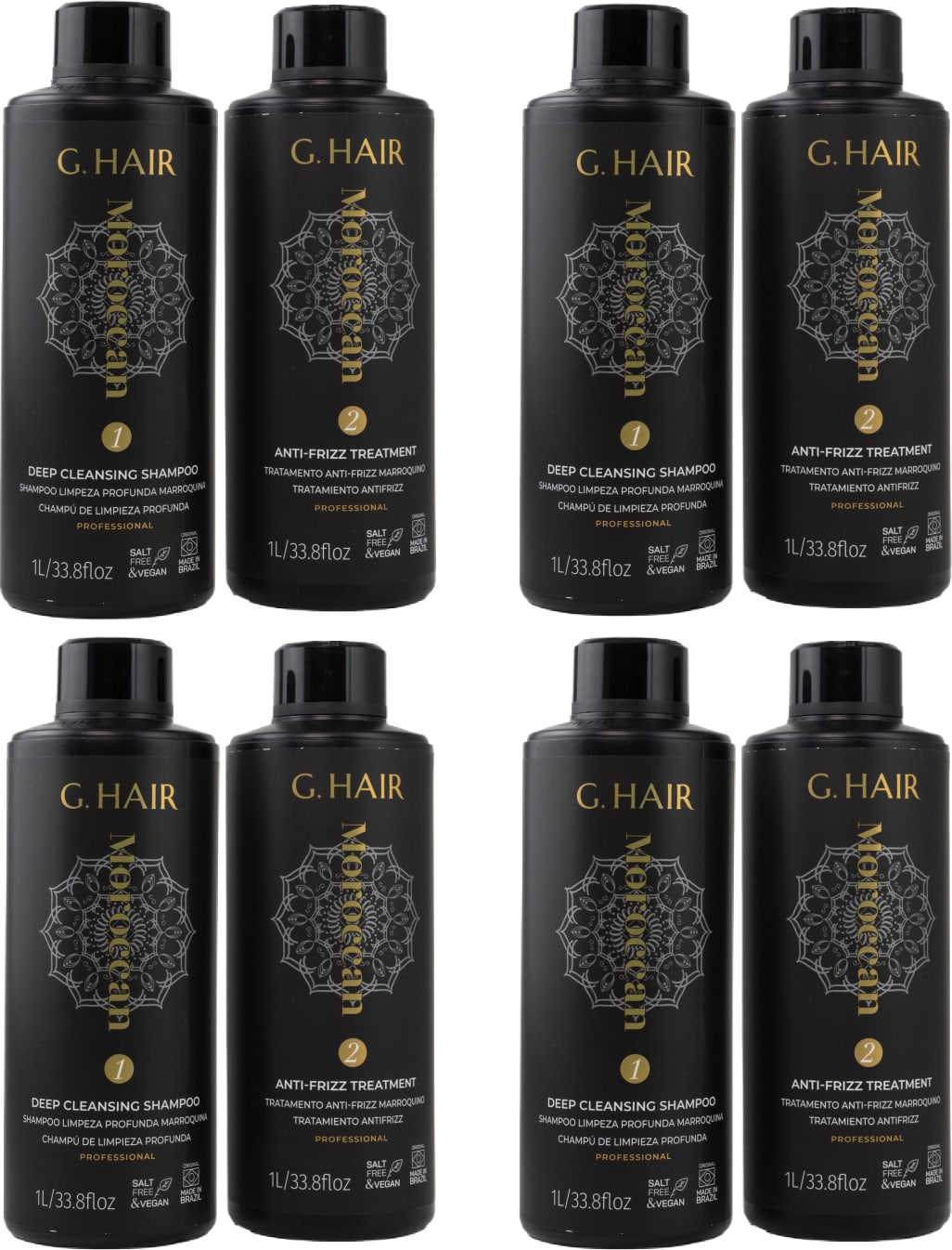 G.Hair Escova Progressiva Marroquina 4 Kits (2 x 1 Litro)