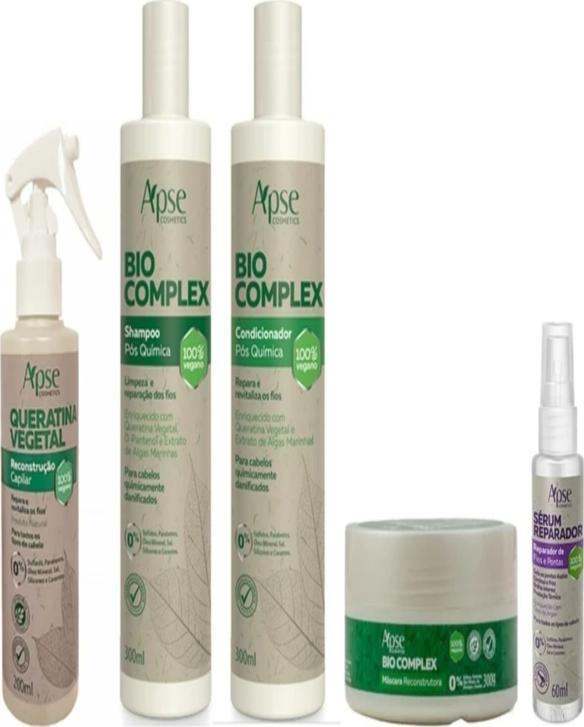 Apse Bio Complex Shampoo e Condicionador e Máscara e Queratina Vegetal ...