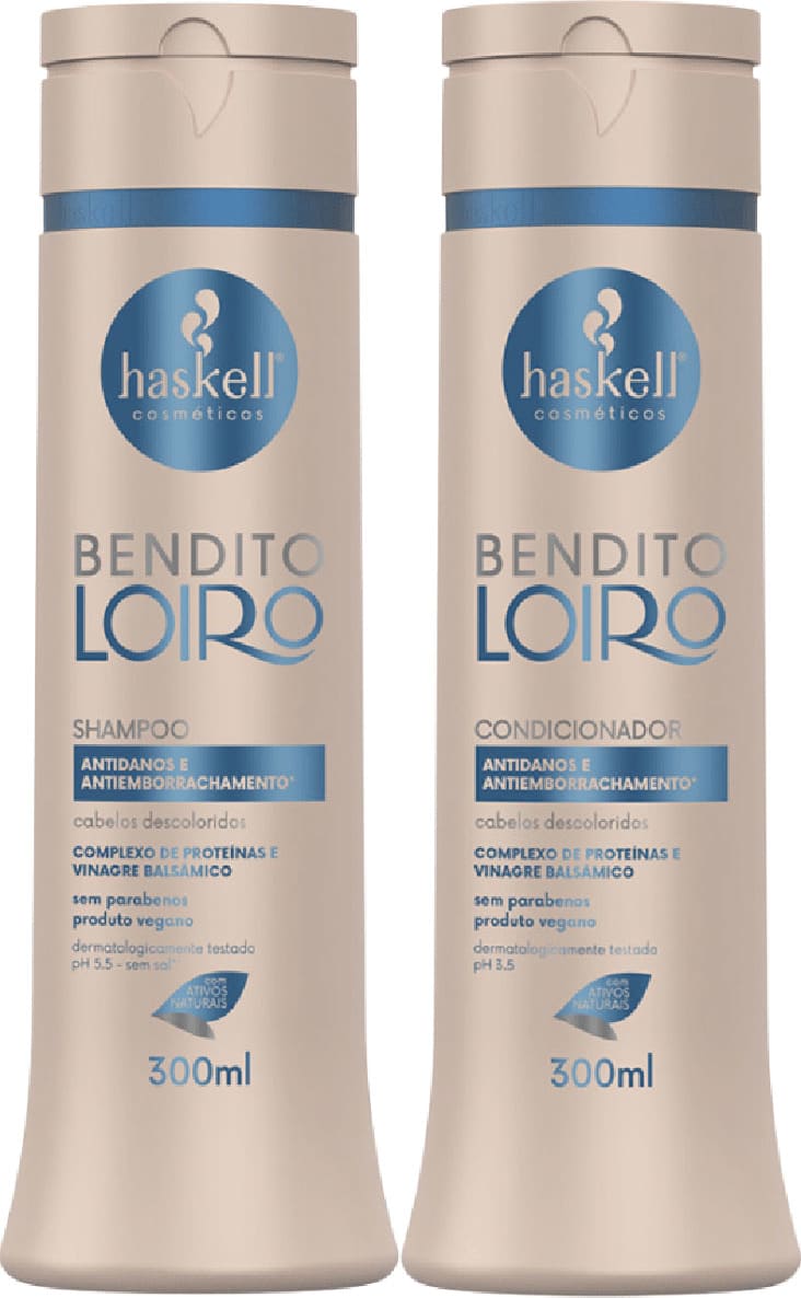 Kit Shampoo e Condicionador Antidanos Bendito Loiro Haskell 300ml