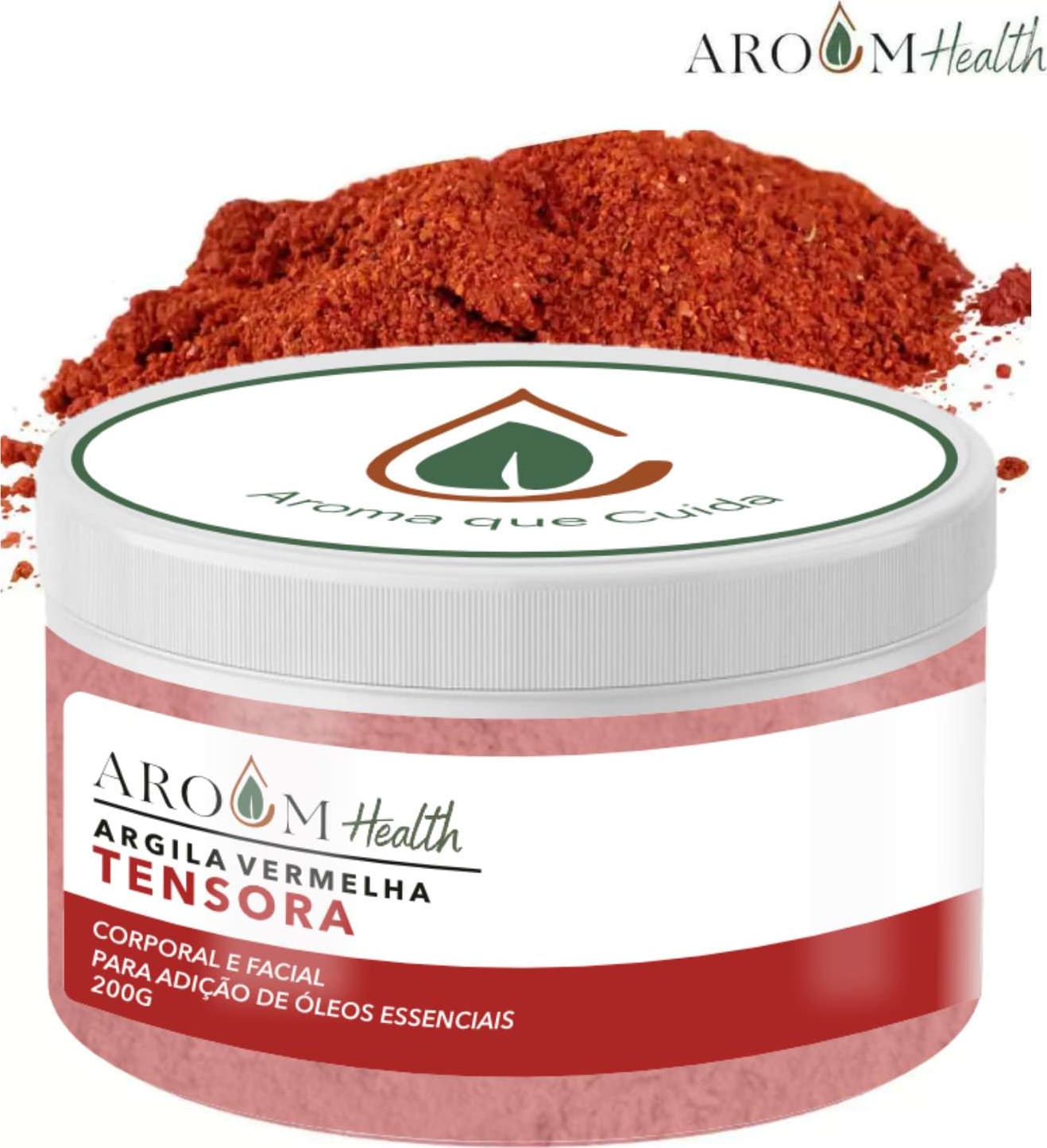 Argila Corporal e Facial Vermelha - 200g Aroom Health
