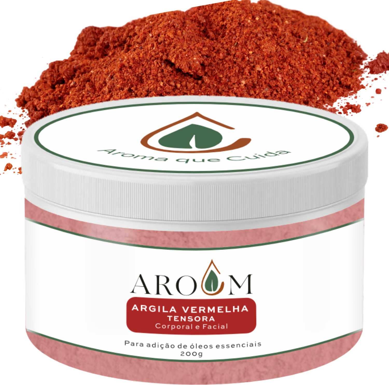 Argila facial e corporal vermelha Aroom - 200G