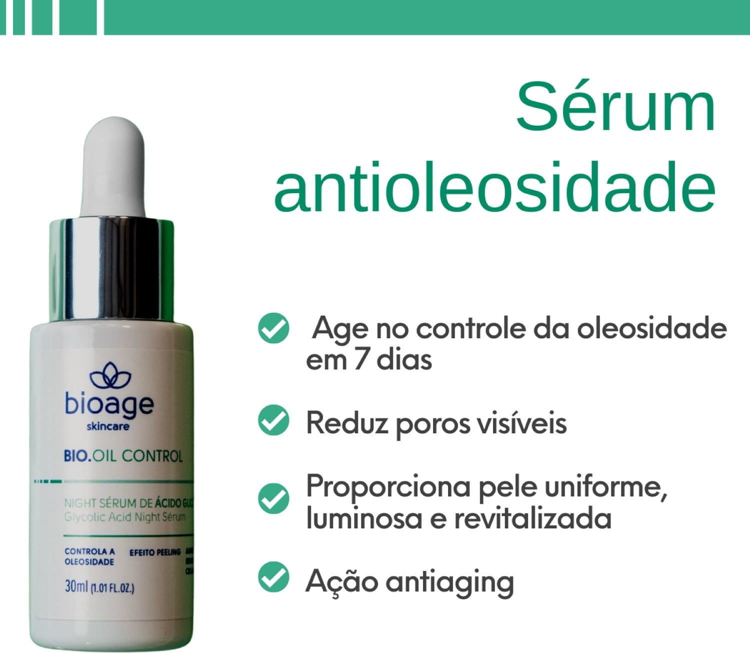Bioage Bio Oil Control Sérum Facial Noturno 30ml | Beleza na Web