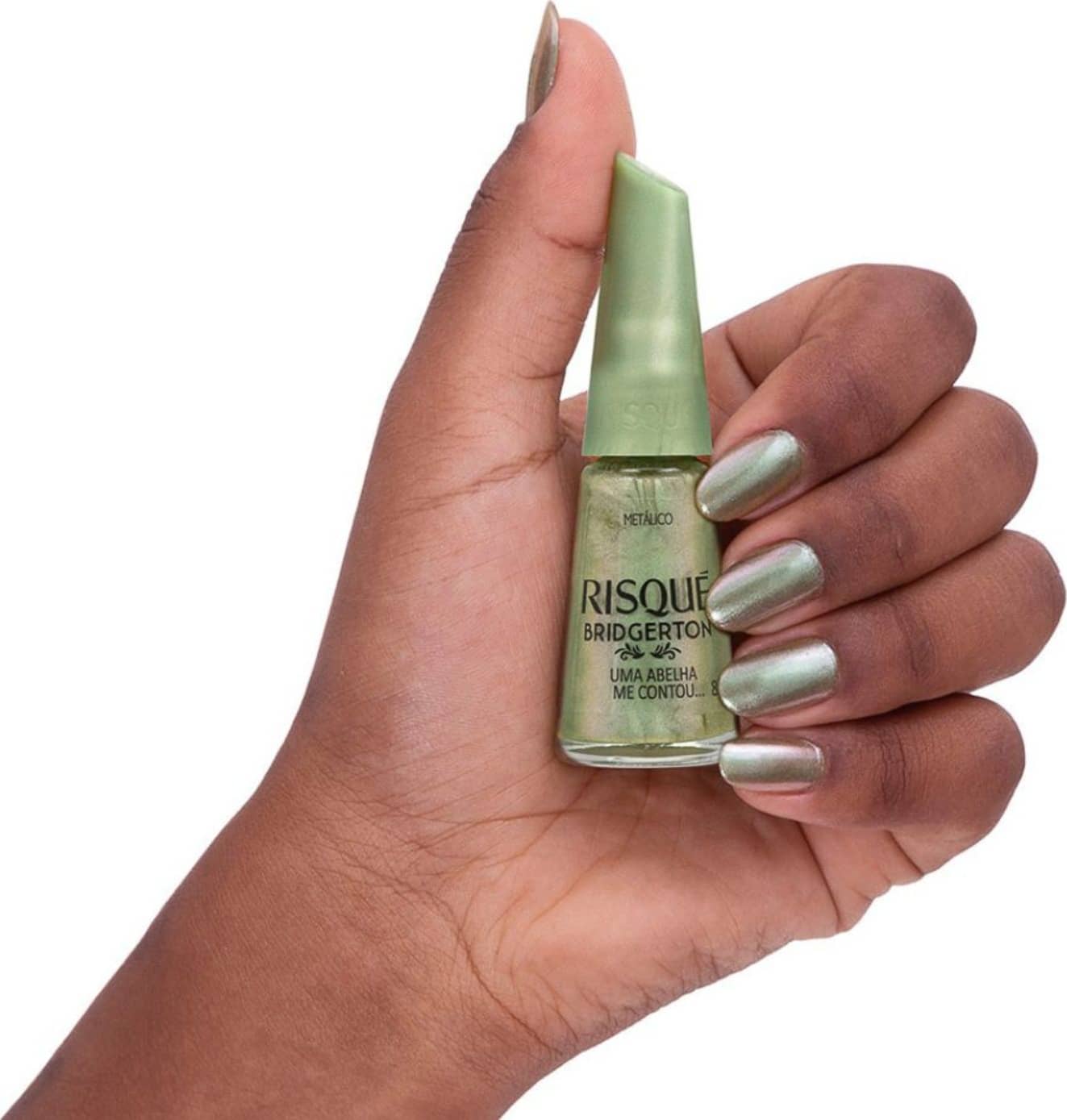 Esmalte Metálico Risqué Bridgerton Uma Abelha me Contou Verde 8ml