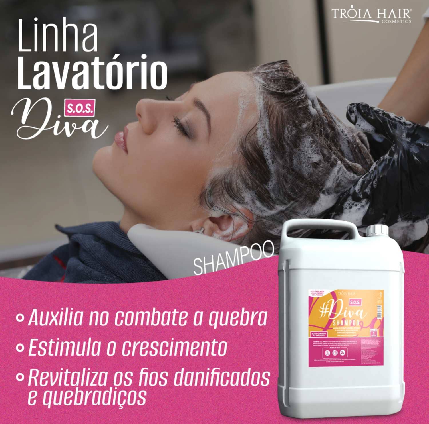 Shampoo Tróia Hair Cosmetics S.O.S Diva 5l | Beleza na Web