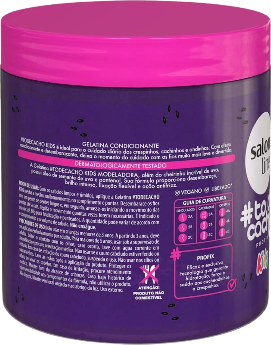 Kit Gelatina Modeladora Salon Line Kids Uva 550g Com 2