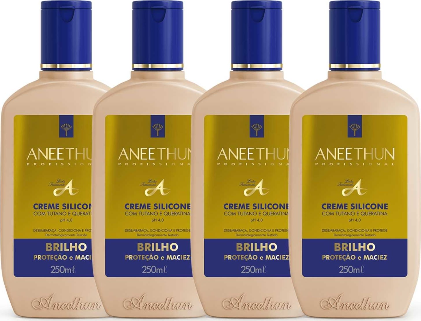 Kit Creme De Silicone Aneethun Linha A 4x250ml Total 1 Litro
