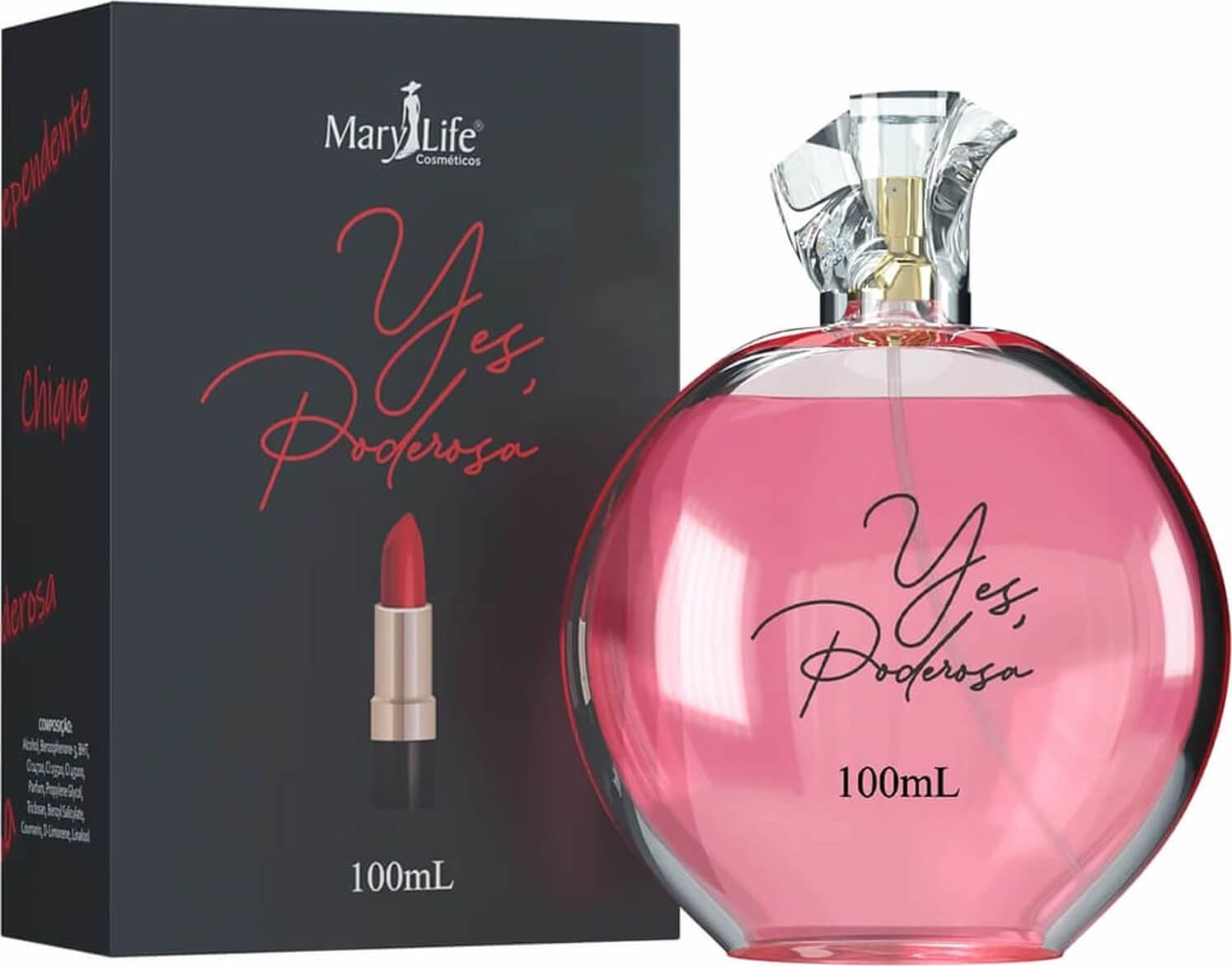 Mary Life Yes Poderosa - Deo Colônia Feminina Envolvente e Sedutora 100ml