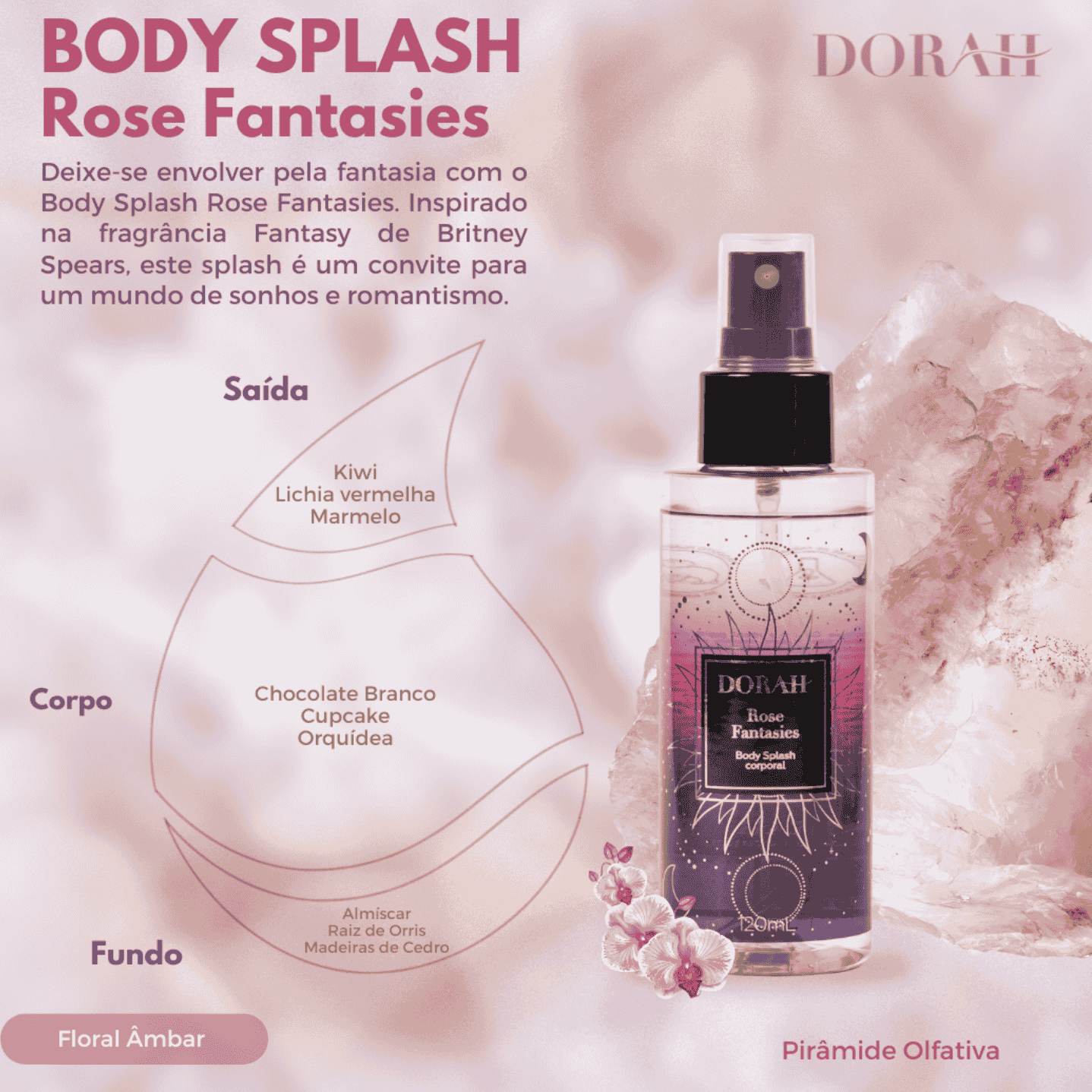 Body Splash - Rose Fantasies - 120ml - Dorah Beauty & Wellness
