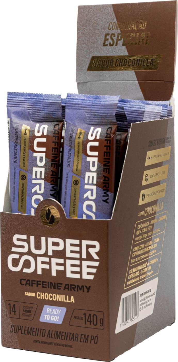 SuperCoffee 3.0 Choconilla, Caffeine Army, To Go 14 UN. Sache 10G, 140G
