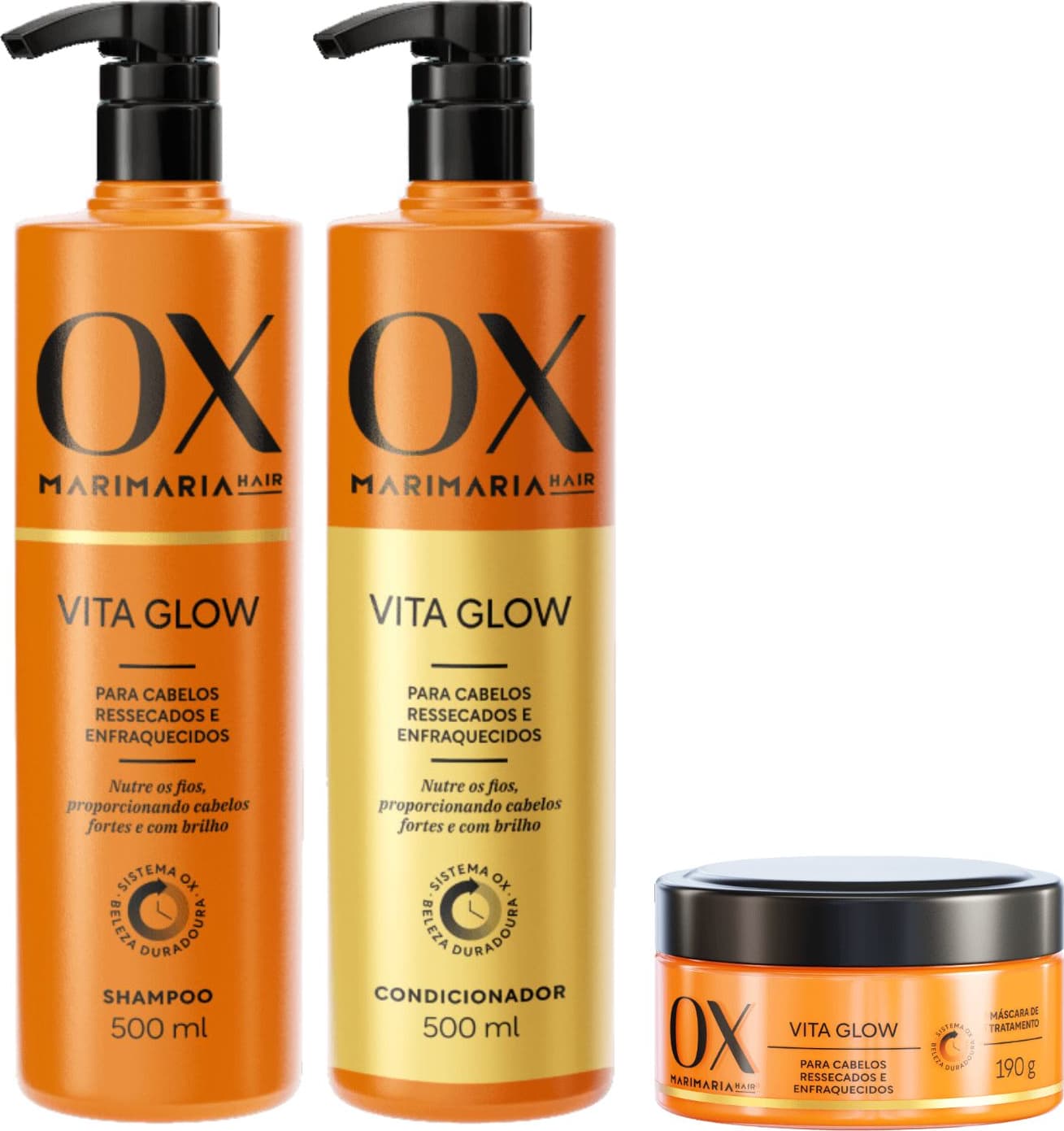 Kit Ox Mari Maria Hair Vita Glow: Shampoo, Condicionador, Máscara ...