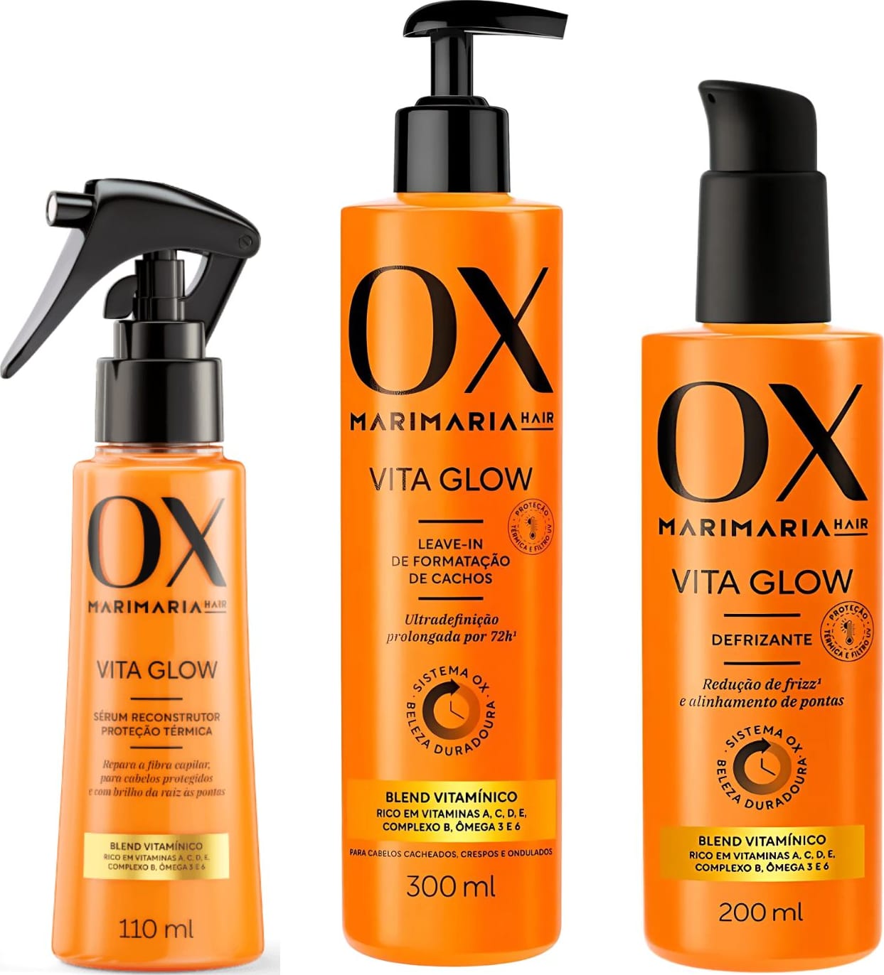 Kit Ox Mari Maria Hair Vita Glow: Shampoo, Condicionador, Máscara ...