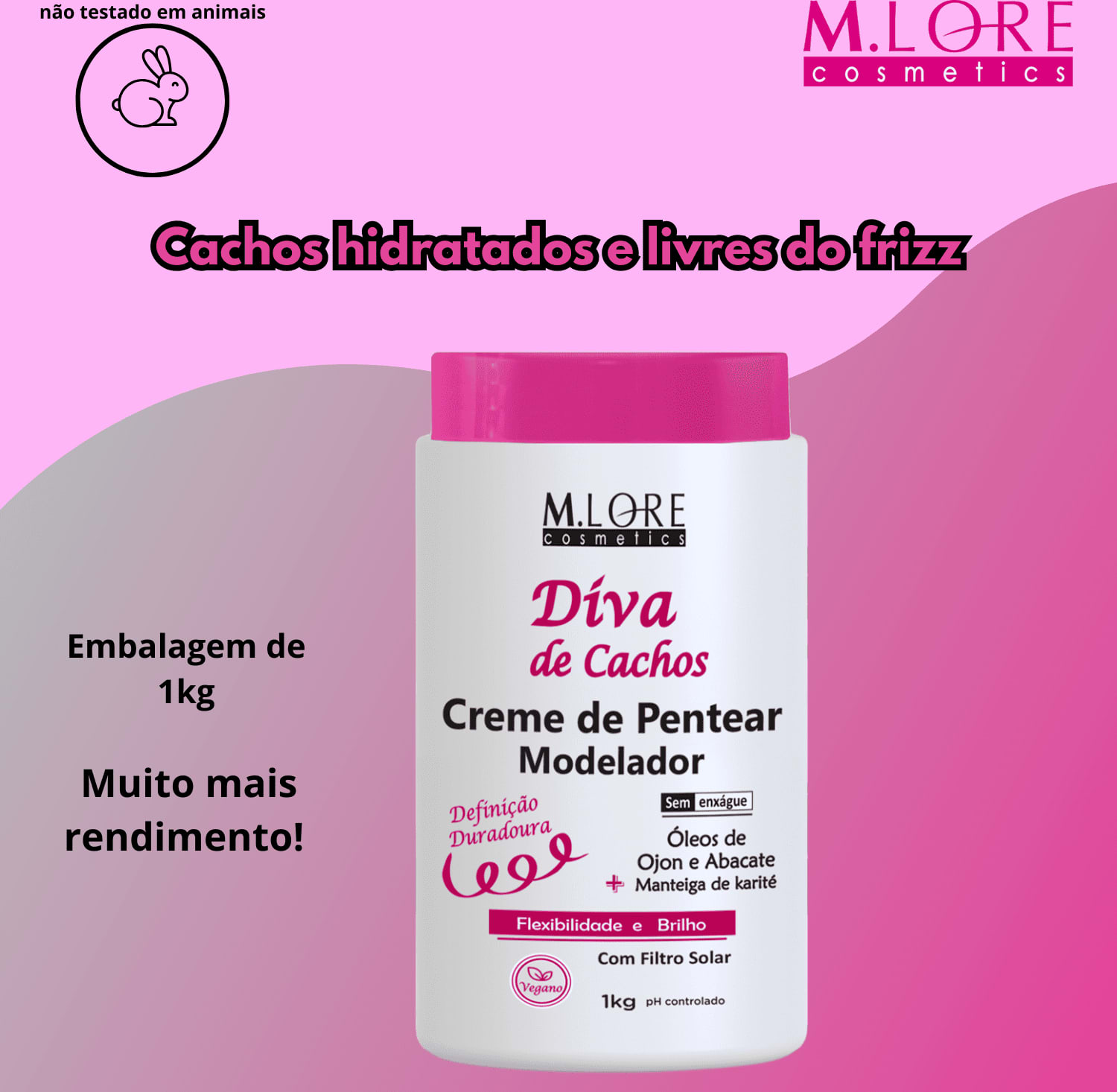 M.lore Cosmetics - Creme de Pentear Modelador Diva de Cachos 1kg