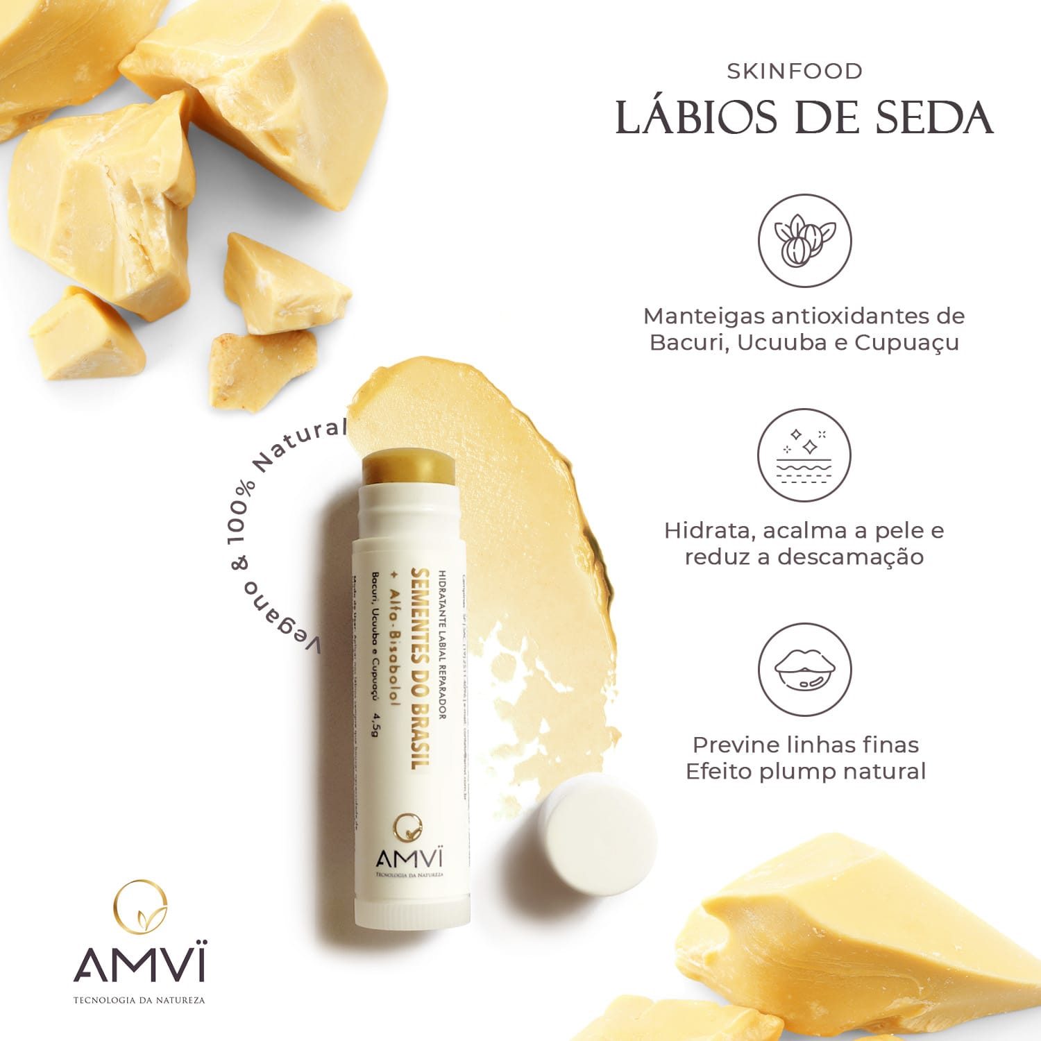 Hidratante Labial Amvi Cosméticos Naturais | Beleza na Web