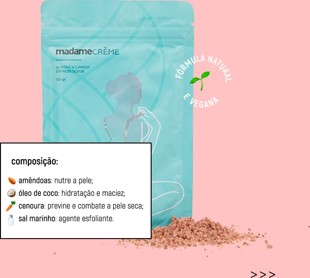 Esfoliante Corporal Madamecrème Almond and Carrot | Beleza na Web