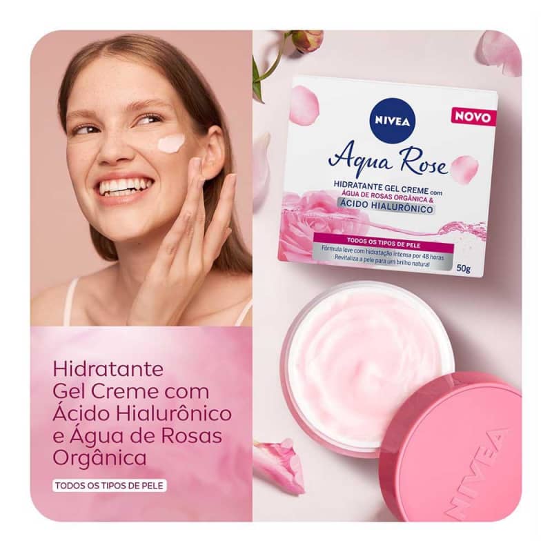 Hidratante Gel Creme Nivea Aqua Rose Facial | Beleza na Web
