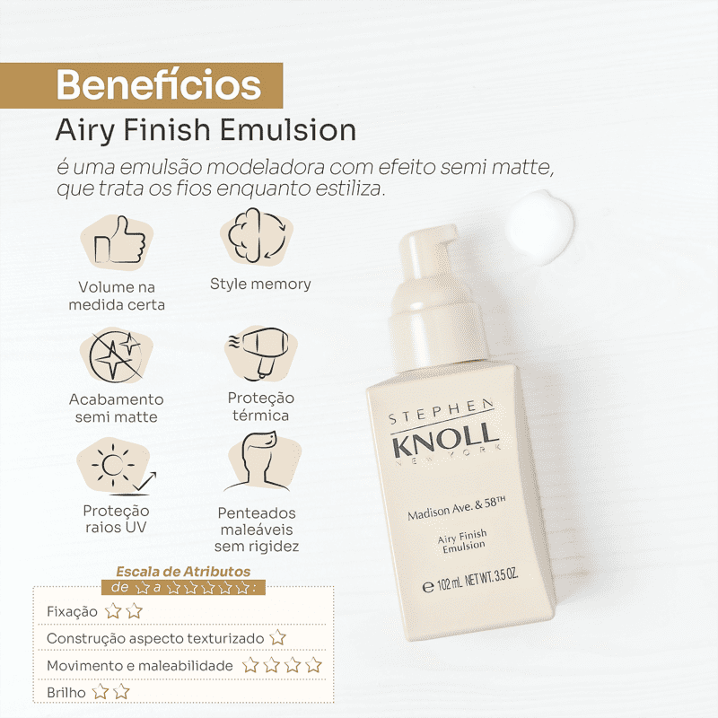 Emulsão Modeladora Semi-Matte Stephen Knoll Madison Ave. & 58th Airy Finish Emulsion | Beleza na Web