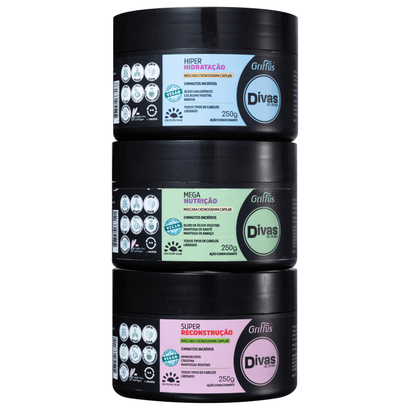 Kit Griffus Divas do Brasil Cronograma Capilar | Beleza na Web