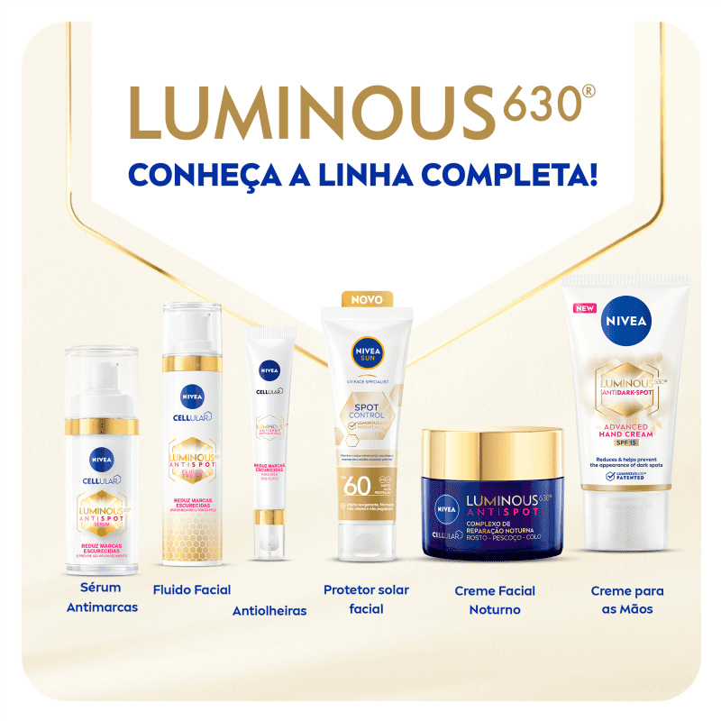 Protetor Solar Facial Nivea Sun Spot Control Luminous 630® FPS 60 | Beleza na Web