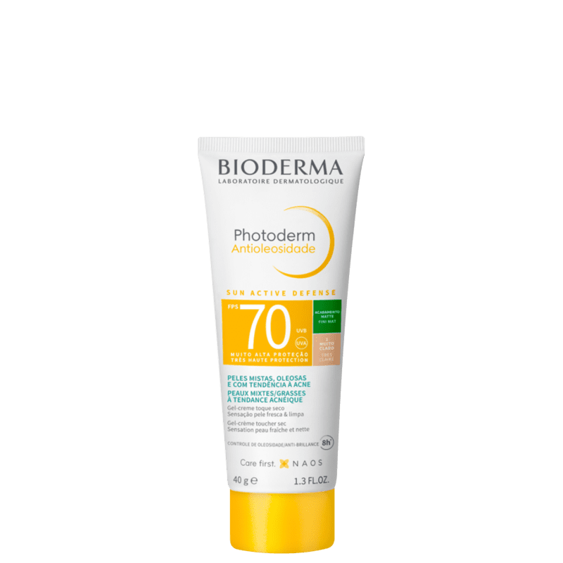 Protetor Solar com Cor Bioderma Photoderm Antioleosidade FPS 70 Muito Claro | Beleza na Web