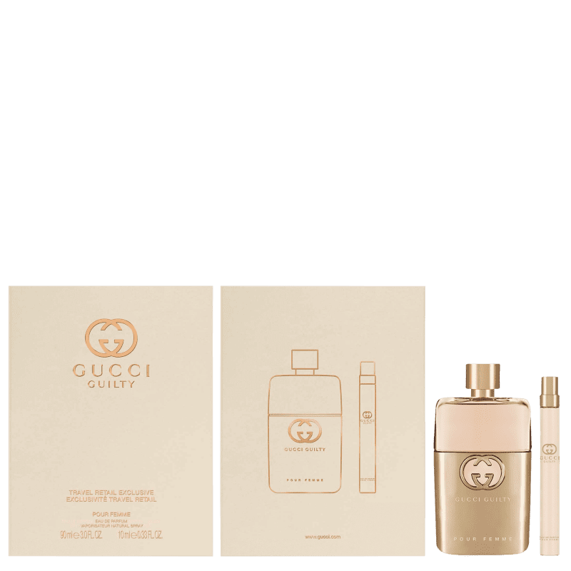 Conjunto Guilty Gucci Pour Femme - EDP 90ml + EDP 10ml + Loção Corporal ...