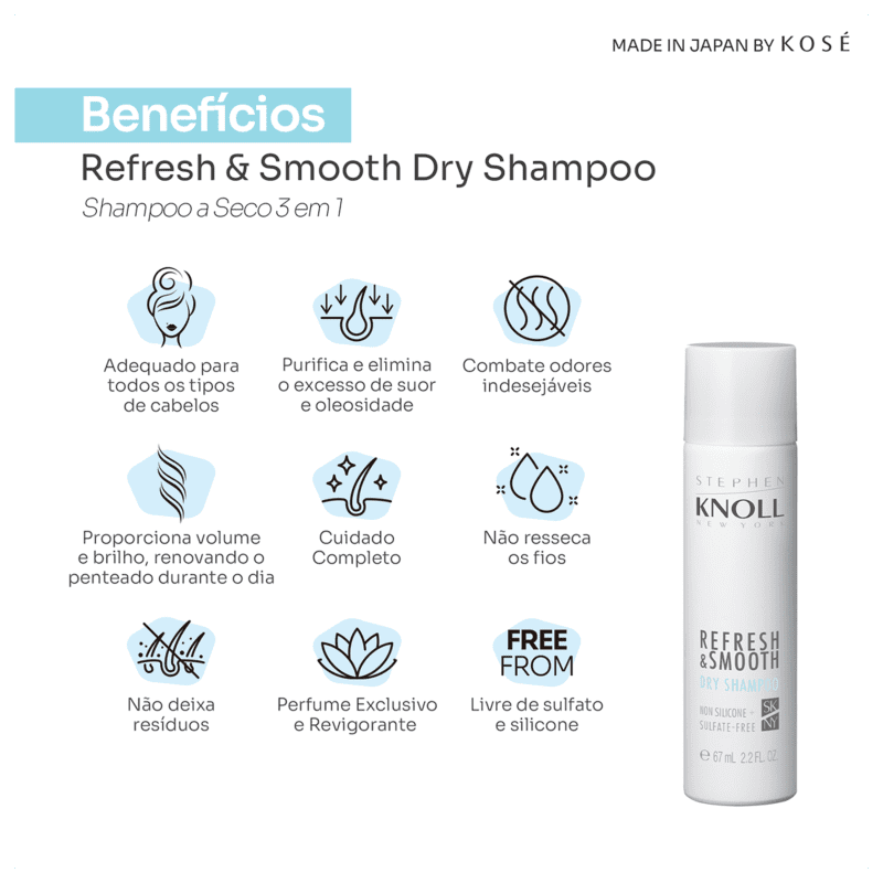Shampoo a Seco Stephen Knoll Refresh & Smooth 67ml | Beleza na Web