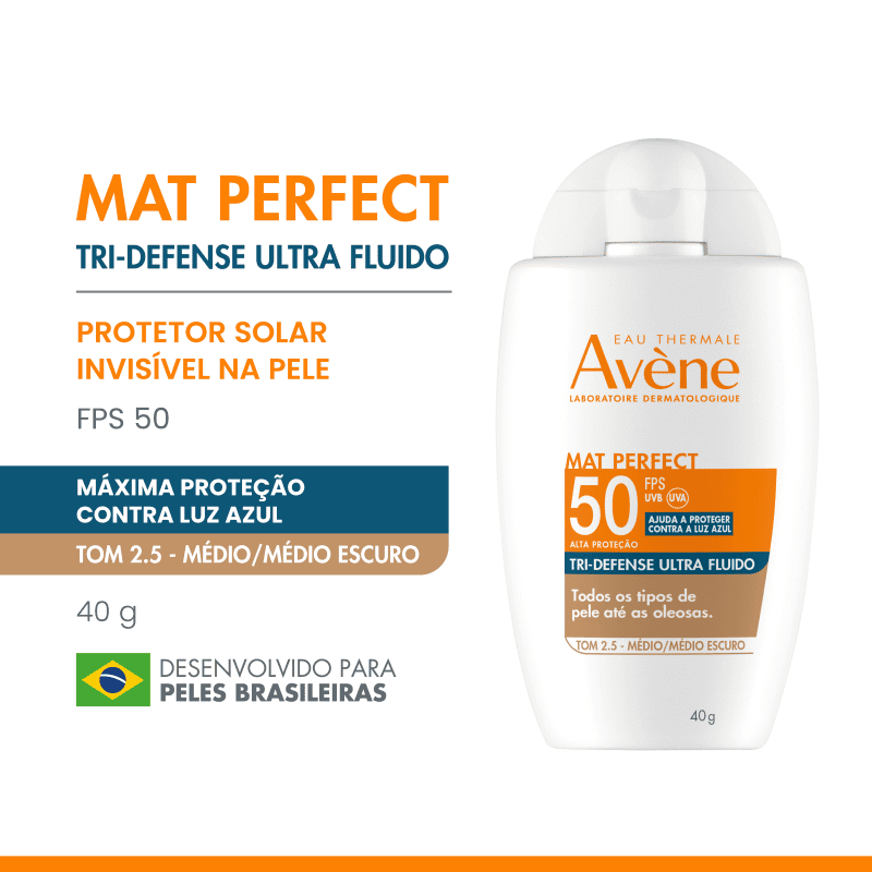 Protetor Solar Facial com Cor Avène Mat Perfect Tri-Defense Ultra ...