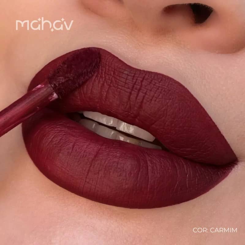 Batom Líquido Matte Combina Com Tudo Mahav Carmim 02