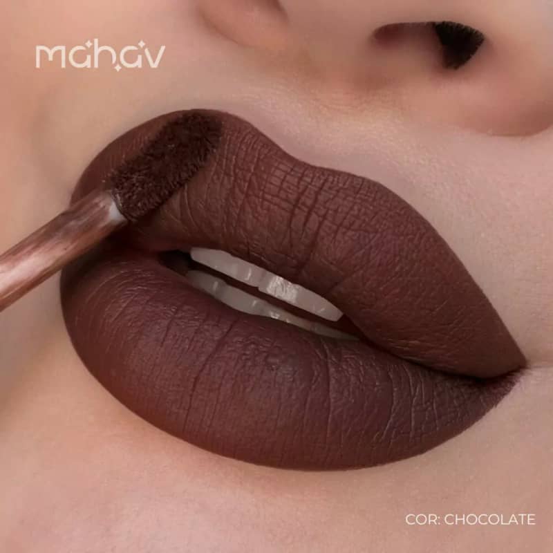 Batom Líquido Matte Combina Com Tudo Mahav Chocolate 12
