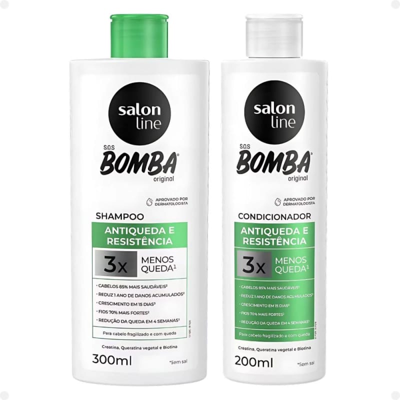 Kit Salon Line SOS Bomba Antiqueda e Resistência: Shampoo 300ml e ...