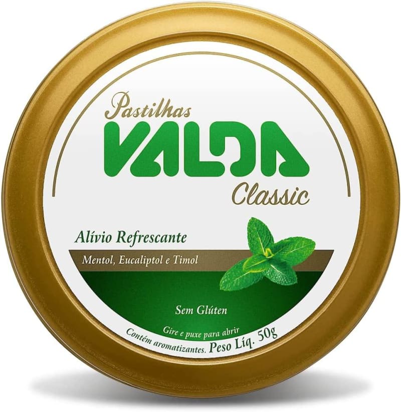 Pastilha Valda Classic Display Com 10 Latas De 50g Cada