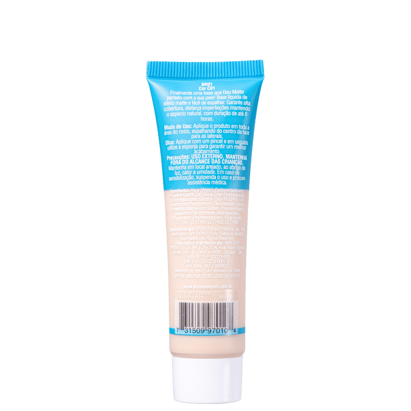 Base Líquida Kiss New York Deu Matte | Beleza na Web