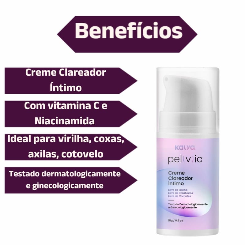 Kit Creme Clareador Sérum Hidratante Esfoliante íntimo Novo