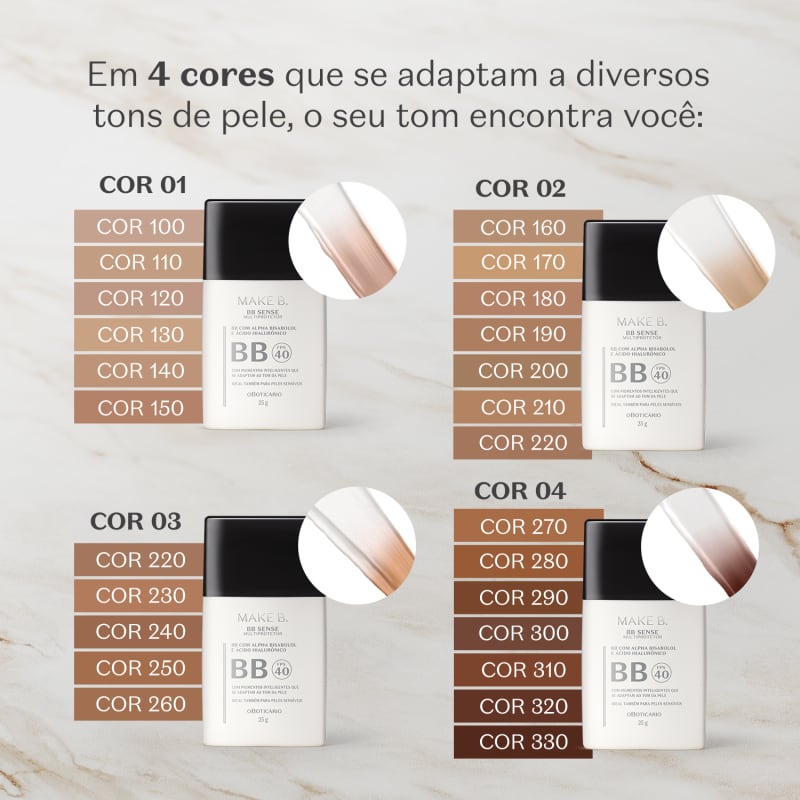 BB Cream Multiprotetor FPS40 Make B. Sense Cor 3 25g | O Boticário