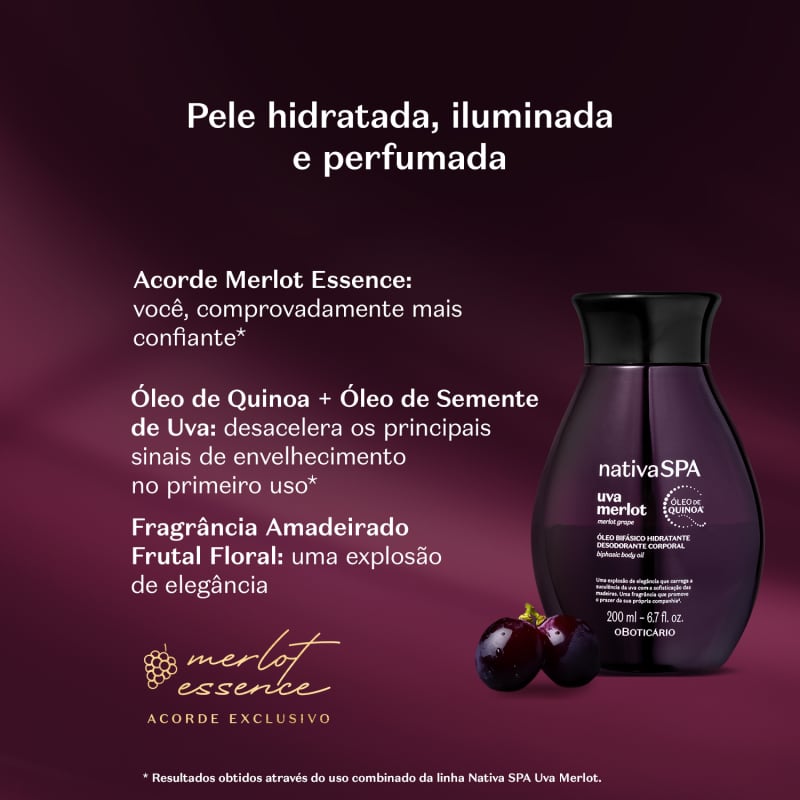 Óleo Bifásico Hidratante Desodorante Corporal Nativa Spa Uva Merlot ...