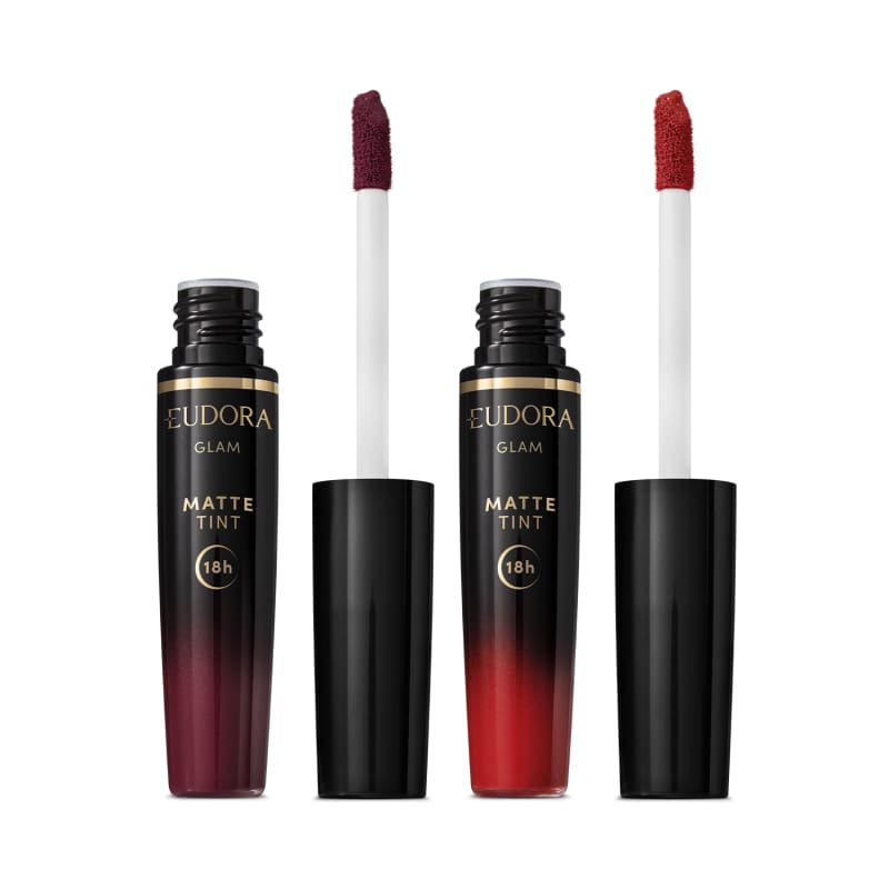 Combo Batom Líquido Glam Matte Tint: Vermelho Radiante 4g + Vinho ...