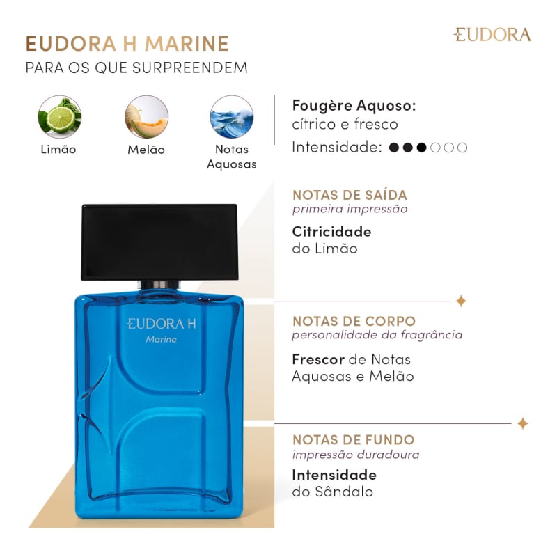 Eudora H Marine Desodorante Colônia 100ml | Eudora