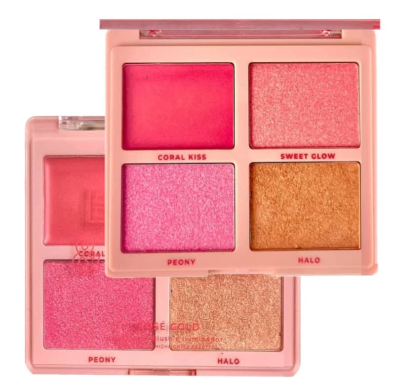 Paleta de Blush e Iluminador Ruby Rose Blush & Shine Rose Gold 19,41g | Beleza na Web