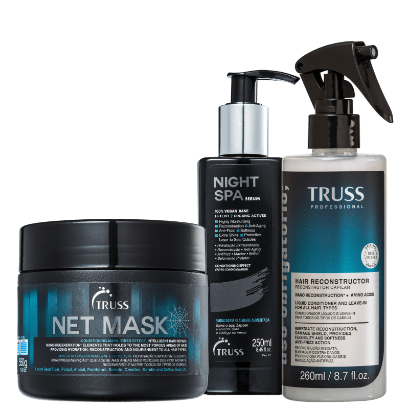 Kit TRUSS Uso Obrigatório + Net Mask + Night Spa | Beleza Na Web PRO PRO