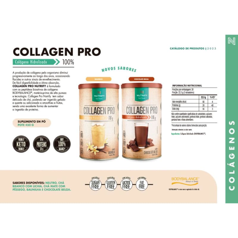 Nutrify Collagen Pro Colágeno Hidrolisado 18g Chá Branco com Lichia Suplemento Alimentar em Pó ...