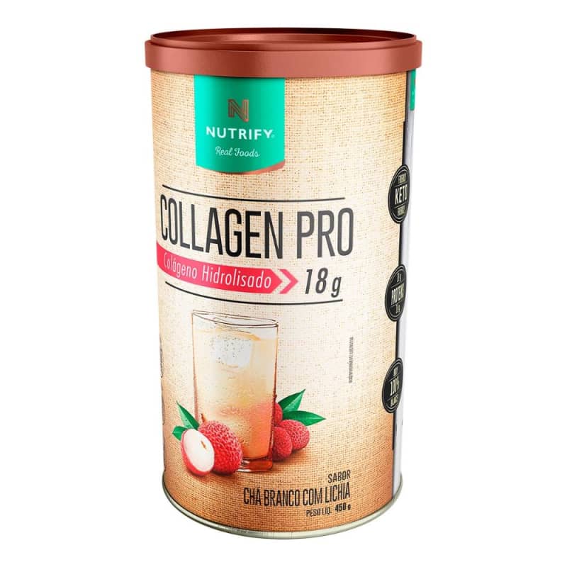 Nutrify Collagen Pro Colágeno Hidrolisado 18g Chá Branco com Lichia Suplemento Alimentar em Pó ...