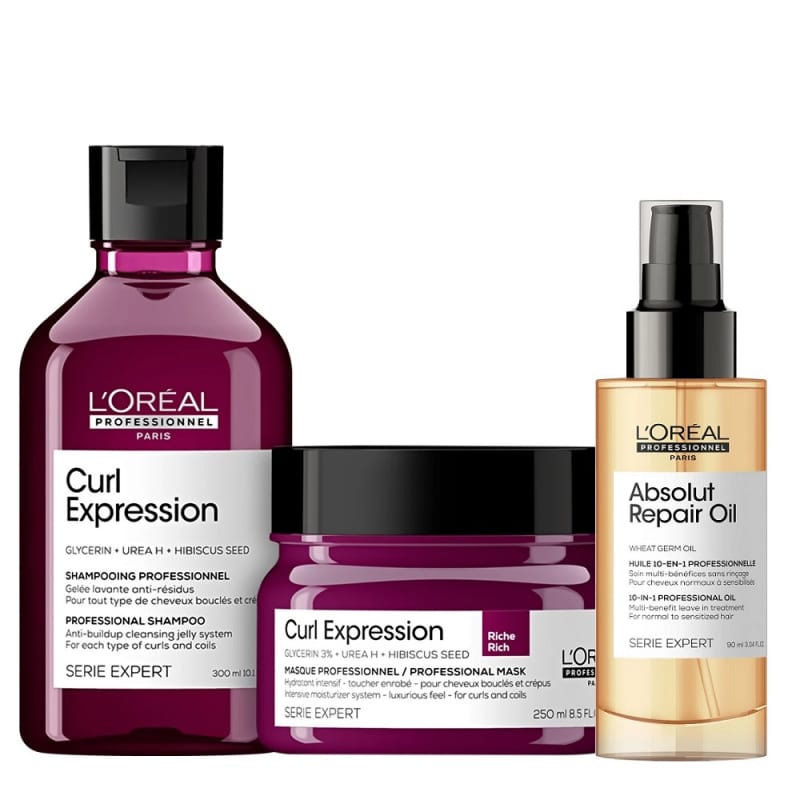 Kit L'Oréal Professionnel Curl Expression Shampoo Antirresíduos 300ml ...