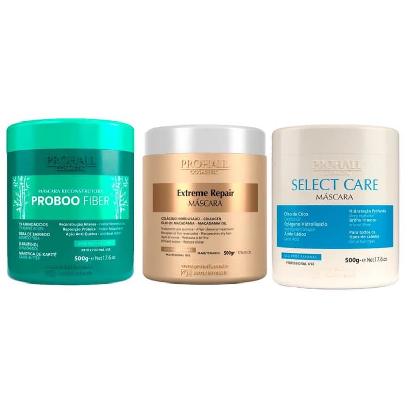 Kit Prohall Cosmetic Proboo Fiber Extreme Repair Select Care | Beleza ...