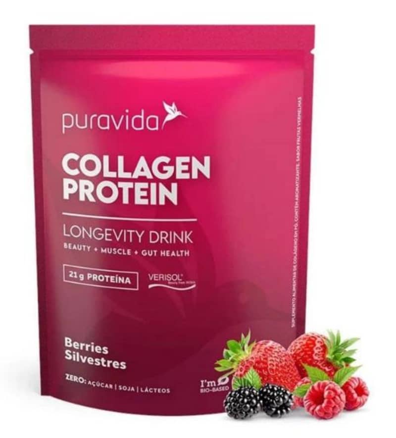 Suplemento Alimentar Pura Vida Collagen Protein Berries Silvestre | Beleza Na Web